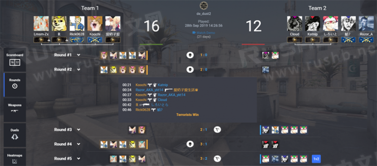 【CS:GO Stats】自动收集、分析官匹DEMO，随时查看战绩数据-CSGO RushB中文网